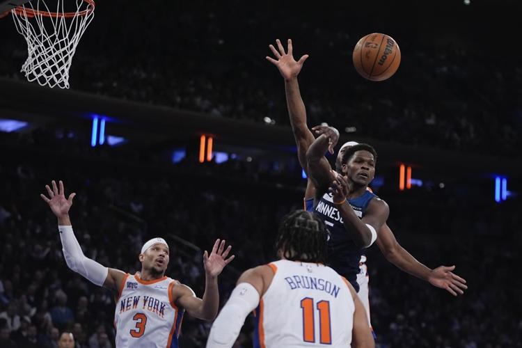 Edwards has 36 points and 13 rebounds to lead the Timberwolves past the Knicks 116-99