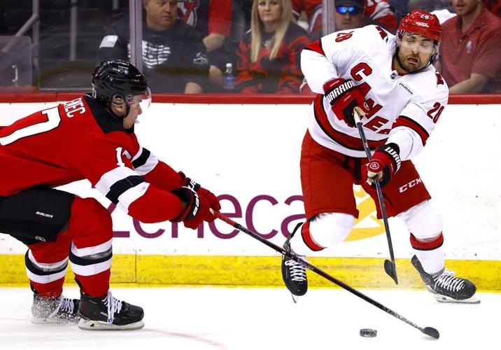 Simon Nemec scores in 2nd OT to lift Devils past Hurricanes 3-2 in Game 3