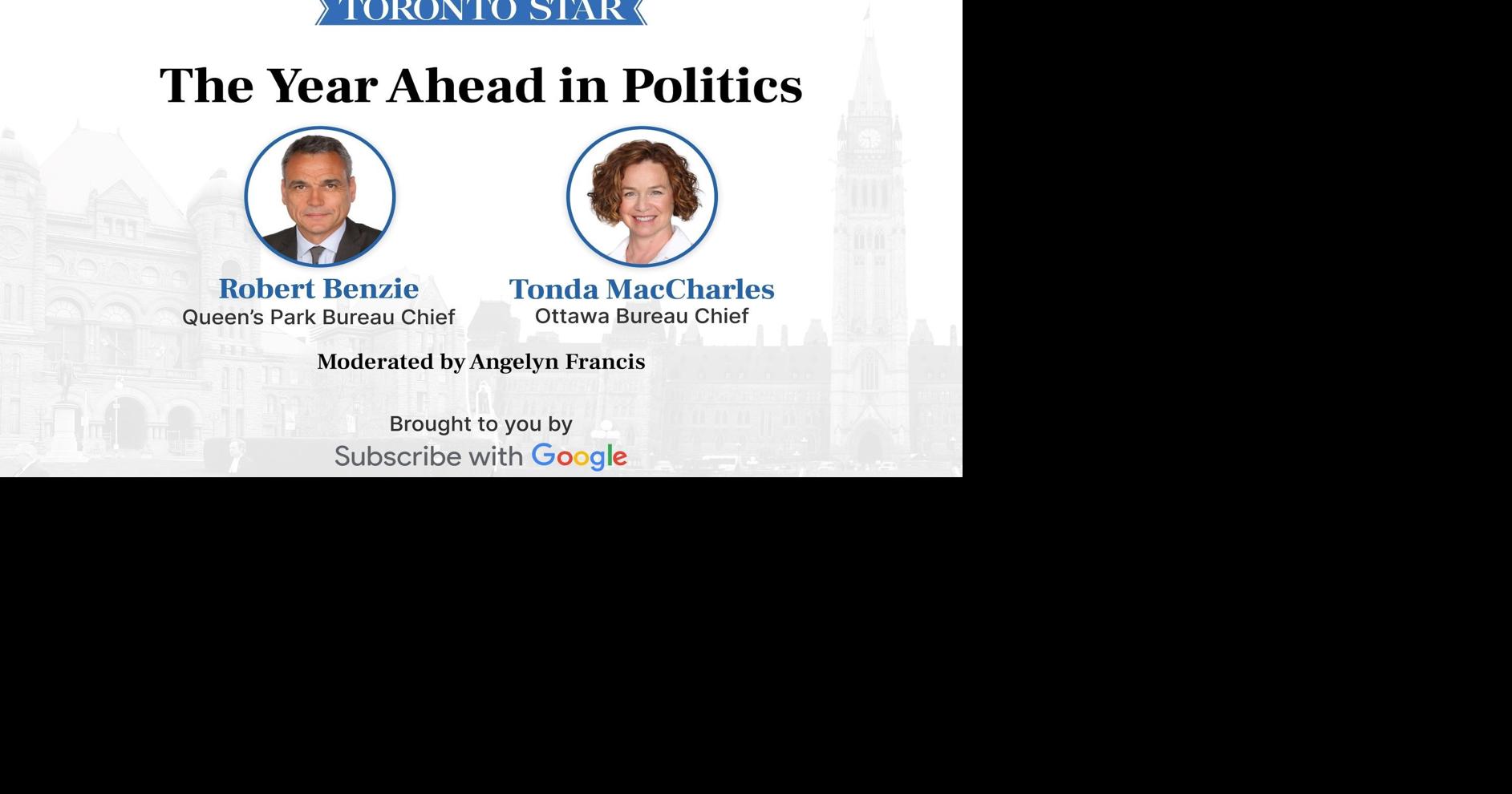 Live: Robert Benzie, Tonda MacCharles talk politics in 2024