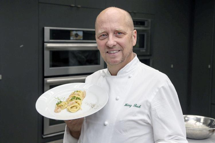 Heinz Beck's recipe for Cacio E Pepe prawns with pasta