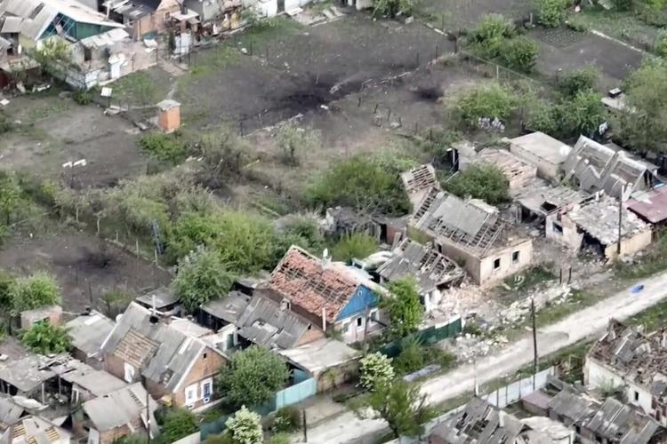 Drone footage shows Ukrainian village battered to ruins as residents ...