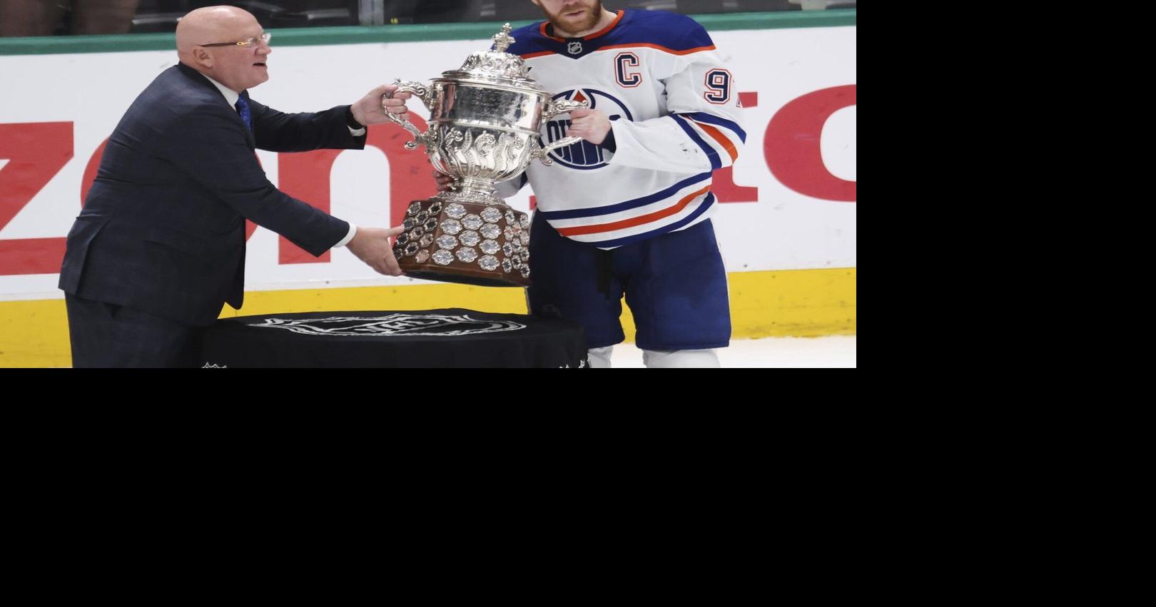Oilers gladly touched West trophy ahead of Cup rematch. It was hands ...