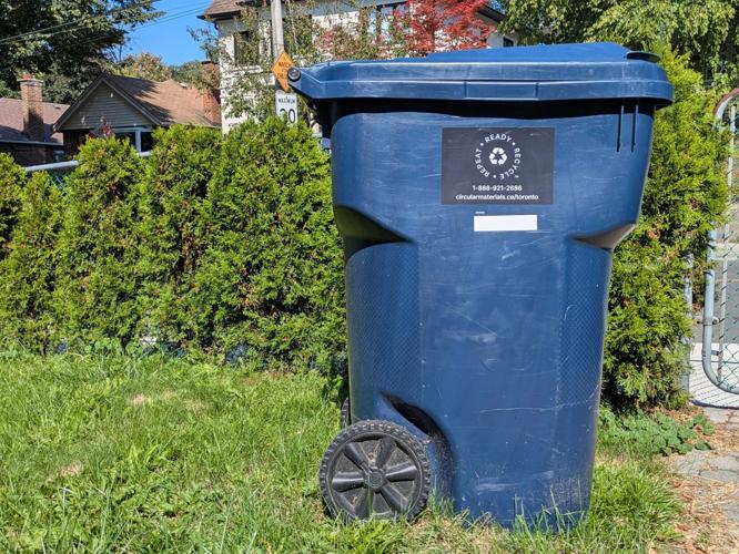 blue bin sticker
