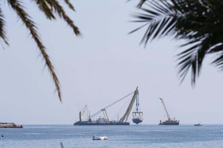 The recovered Bayesian superyacht completes its final journey to a ... The recovered Bayesian superyacht completes its final journey to a ...