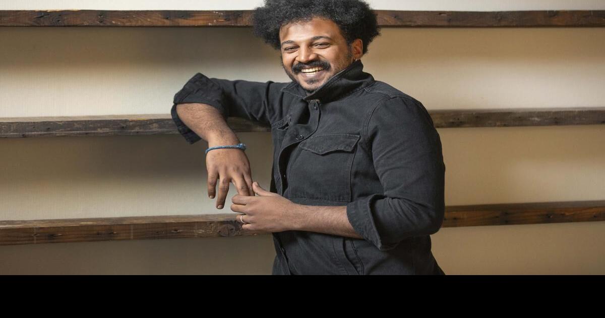 Iraqi actor Ahmed Moneka on stage in ‘Bengal Tiger at the Baghdad Zoo’