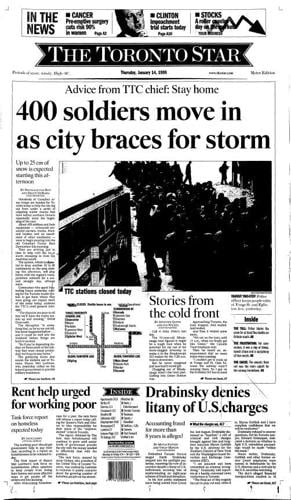25 years ago, Toronto called in the army to clean up snow