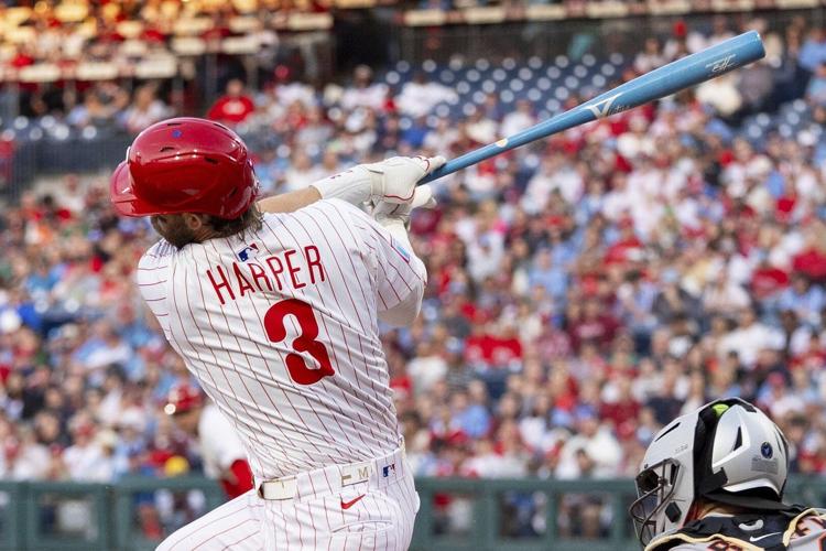 It's a boy! Phillies slugger Bryce Harper uses blue bat to signal ...
