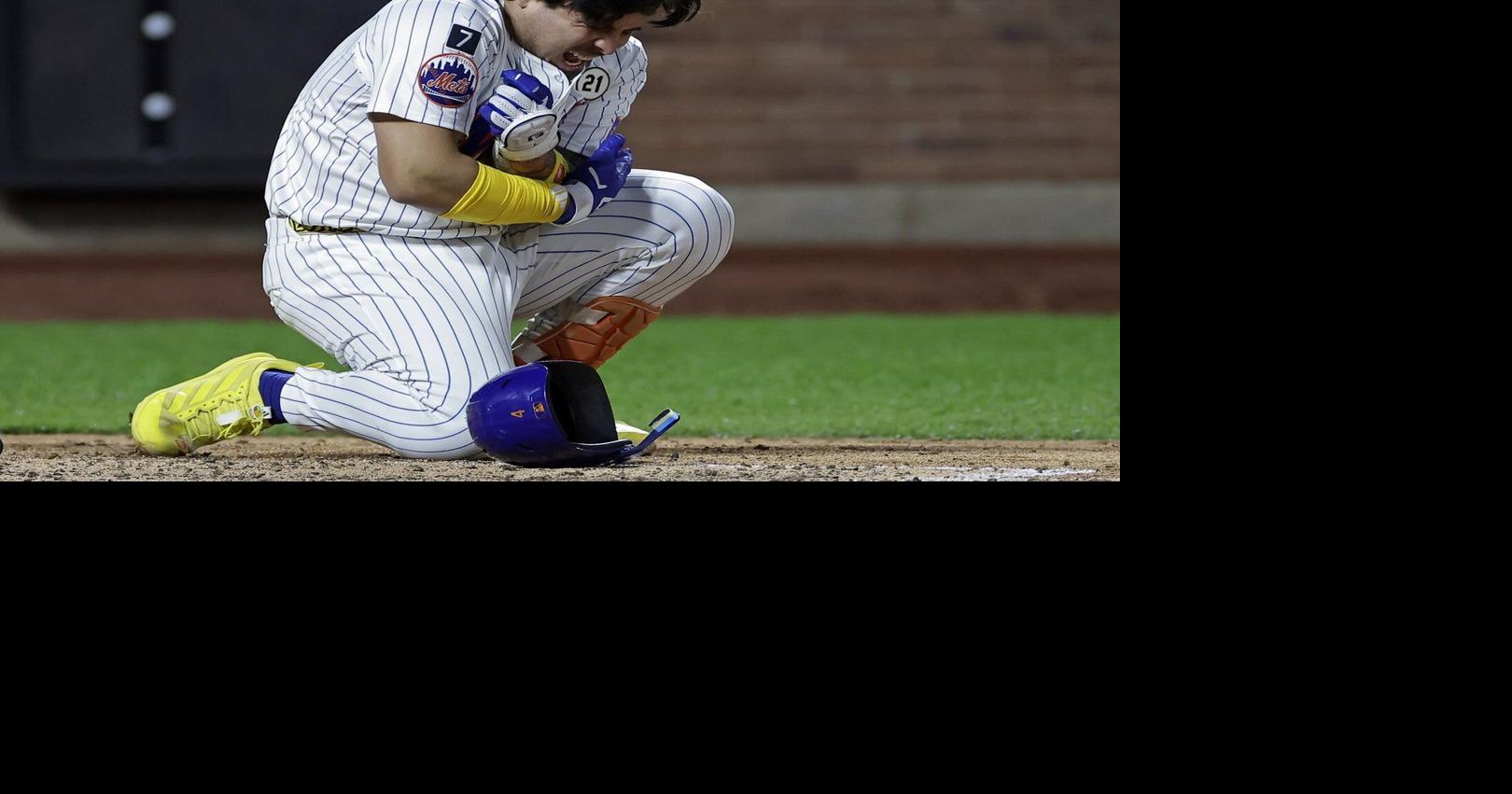 Mets catcher Francisco Alvarez plunked again but appears to have dodged ...