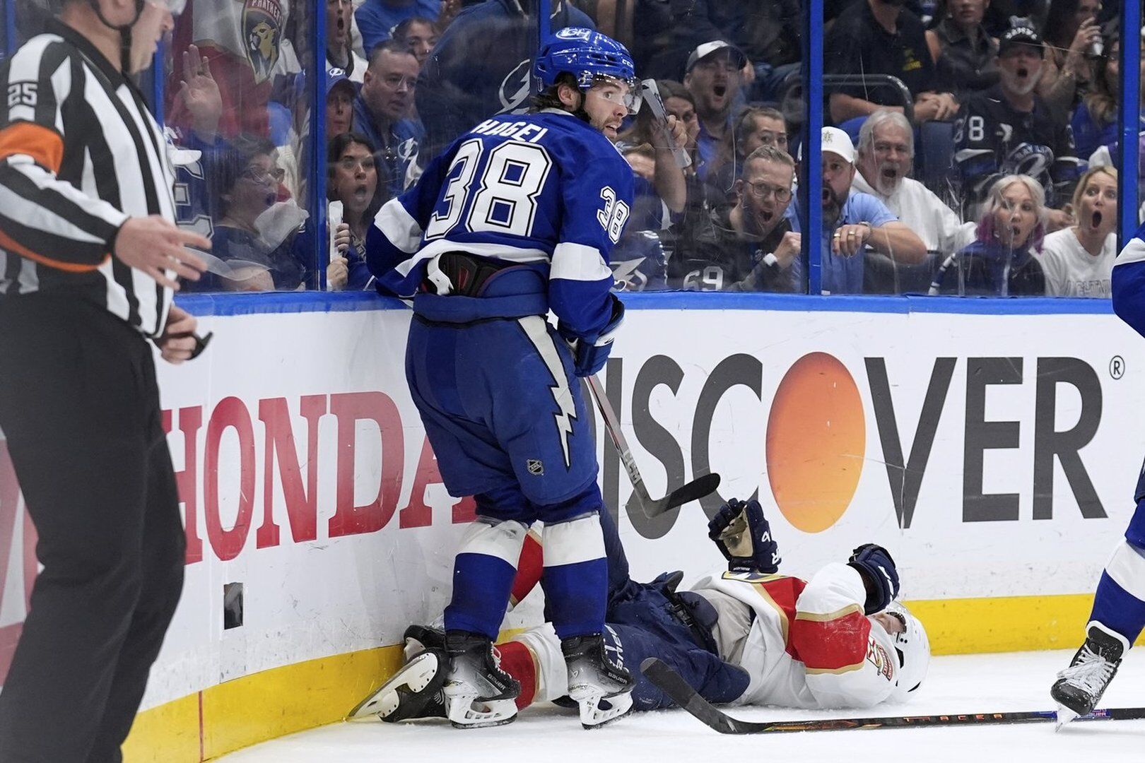 Lightning's Hagel suspended for Game 3 for his late hit that injured ...