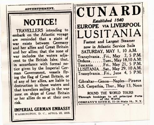 Germany gave a warning. So why was Lusitania full?