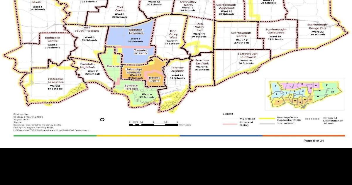 TDSB draws up six maps of potential ward boundaries
