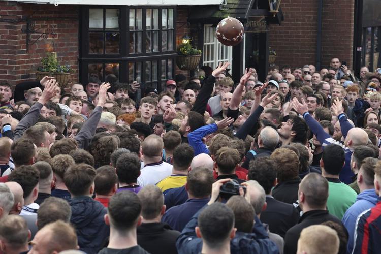 Photo Collection: Britain Shrovetide Football