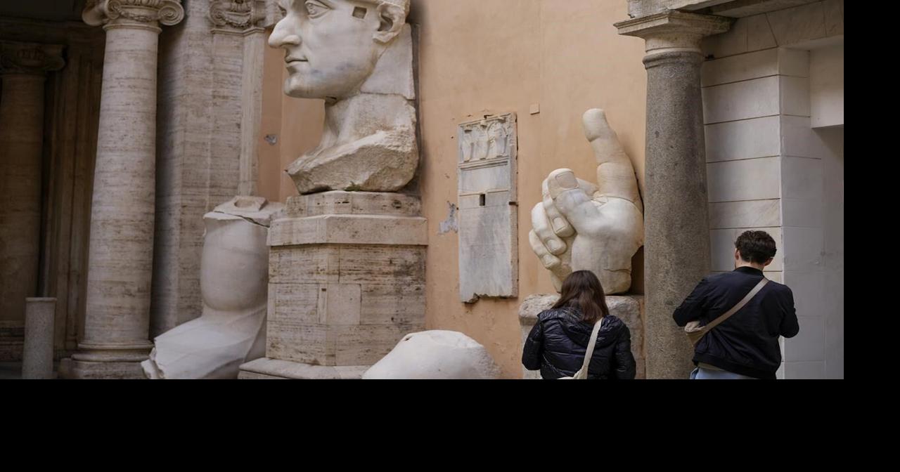 A giant statue of Emperor Constantine looks out over Rome again with ...