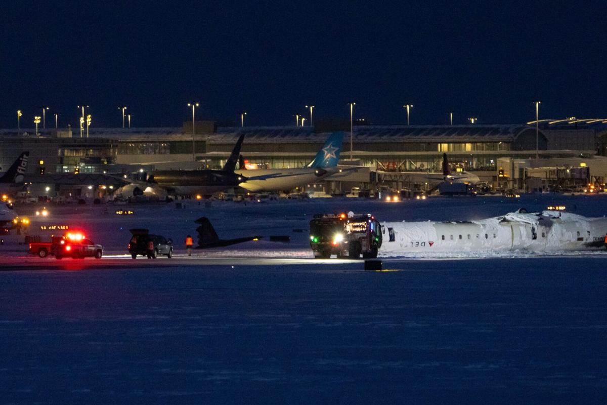 Delta plane crashes at Toronto Pearson airport