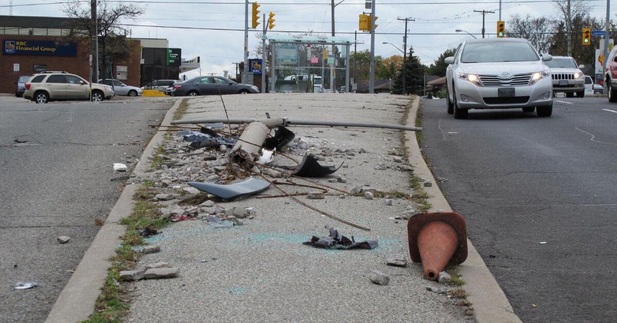 The Fixer: Smashed light pole creates dark spot on McCowan Rd.