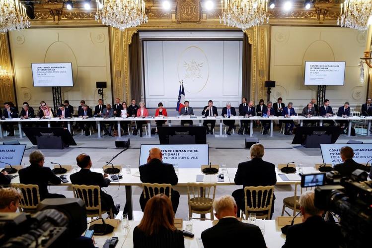 French President Macron hosts Gaza aid conference and appeals to Israel ...