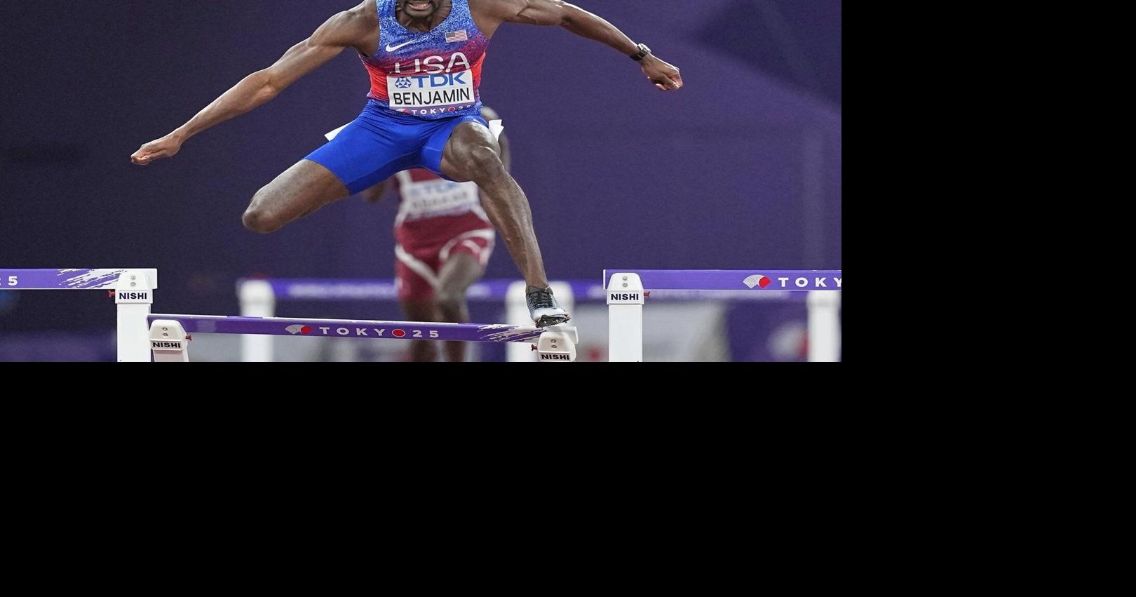 Benjamin wins 400 hurdles, is disqualified, then given worlds gold medal