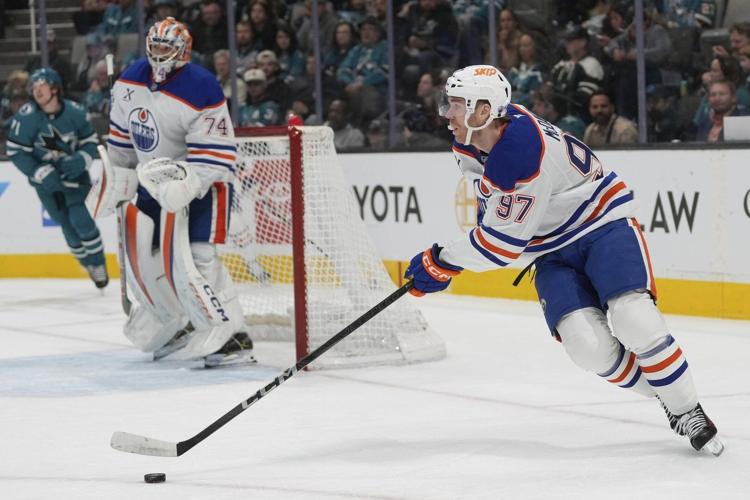 Emberson scores twice, McDavid hits 100-point milestone and Oilers ...