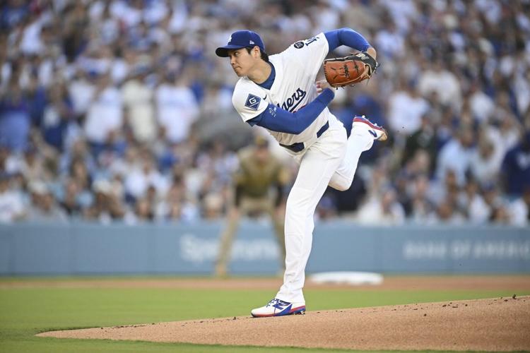Shohei Ohtani pitches sharp first inning for Dodgers before driving in ...