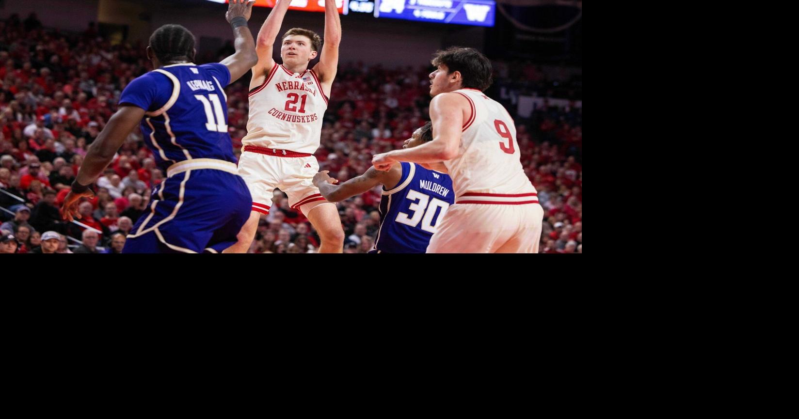 No. 7 Nebraska beats Washington 76-66 to extend its winning streak to 23 games