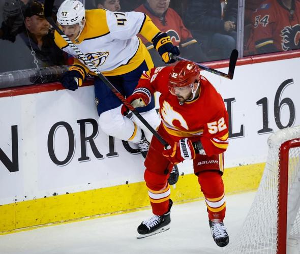 Flames rally with three goals in third to beat Predators 4-2