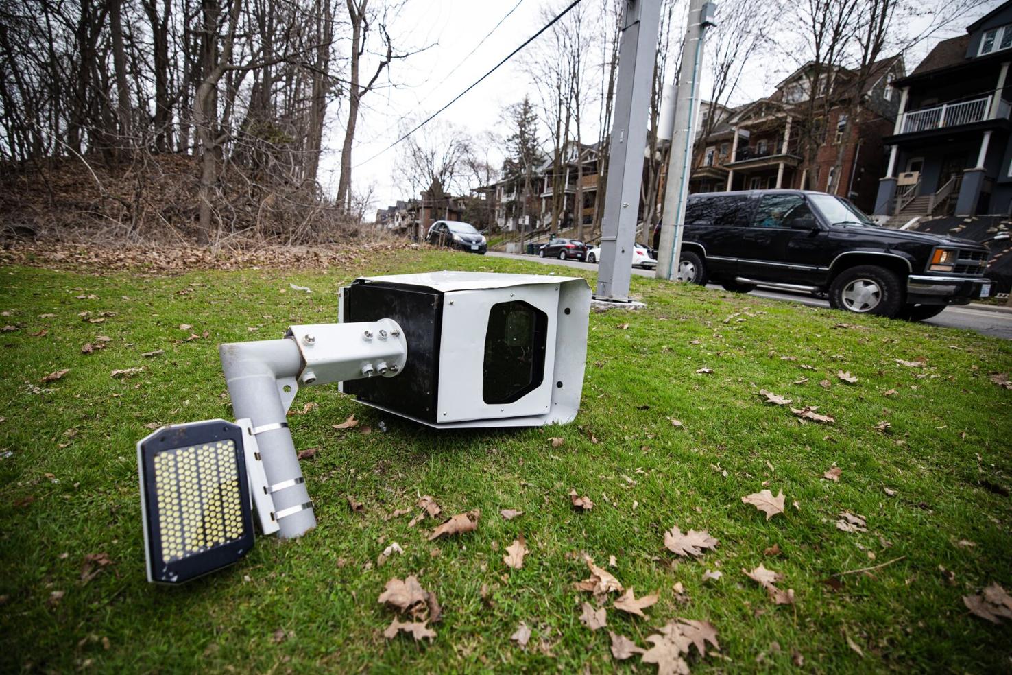 Timeline Parkside Drive speed camera vandalism Toronto