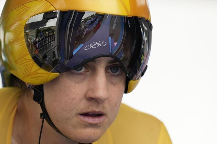 Grace Brown of Australia wins the Olympic time trial over the rainy ...