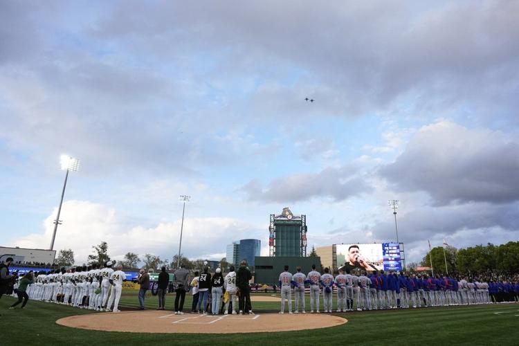 Kelly hits for cycle and Cubs power past Athletics 18-3 in 1st MLB game ...