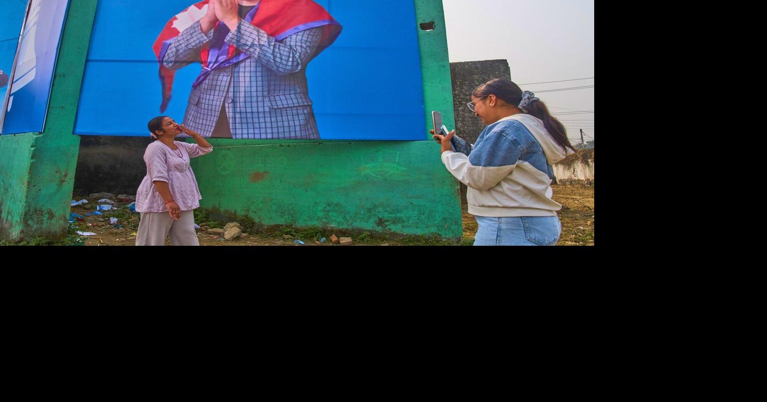 Photos of Nepali former rapper drawing crowds to his campaign for prime ...