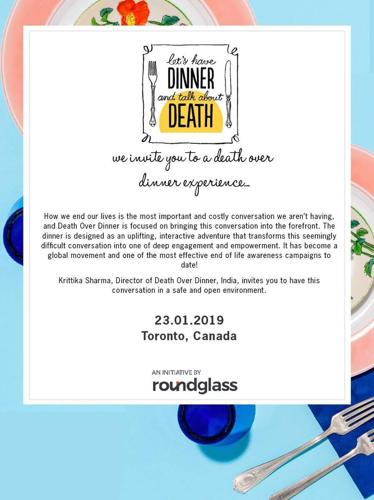 Talking about death. Over dinner