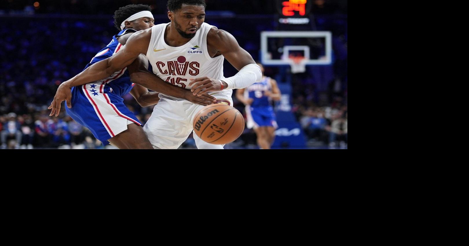 Mitchell has 35 points to power Cavs past 76ers 133-107 but Garland ...