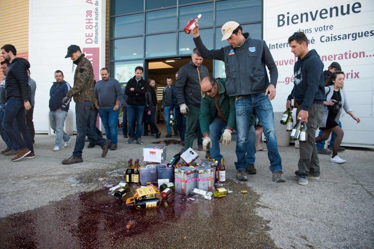 Angry French winemakers destroy Spanish wine in protest over imports