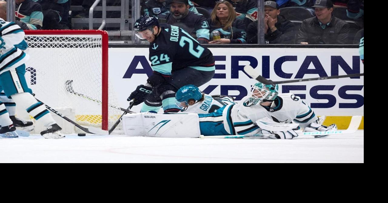Devin Cooley cool under pressure with 49 saves as Sharks top Kraken 3-1