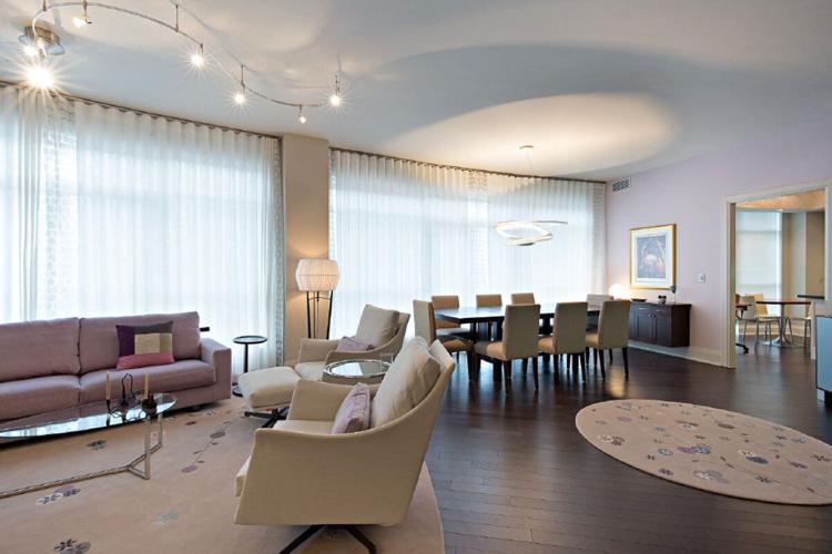 Designer establishes flow of space to conquer awkward floor plan