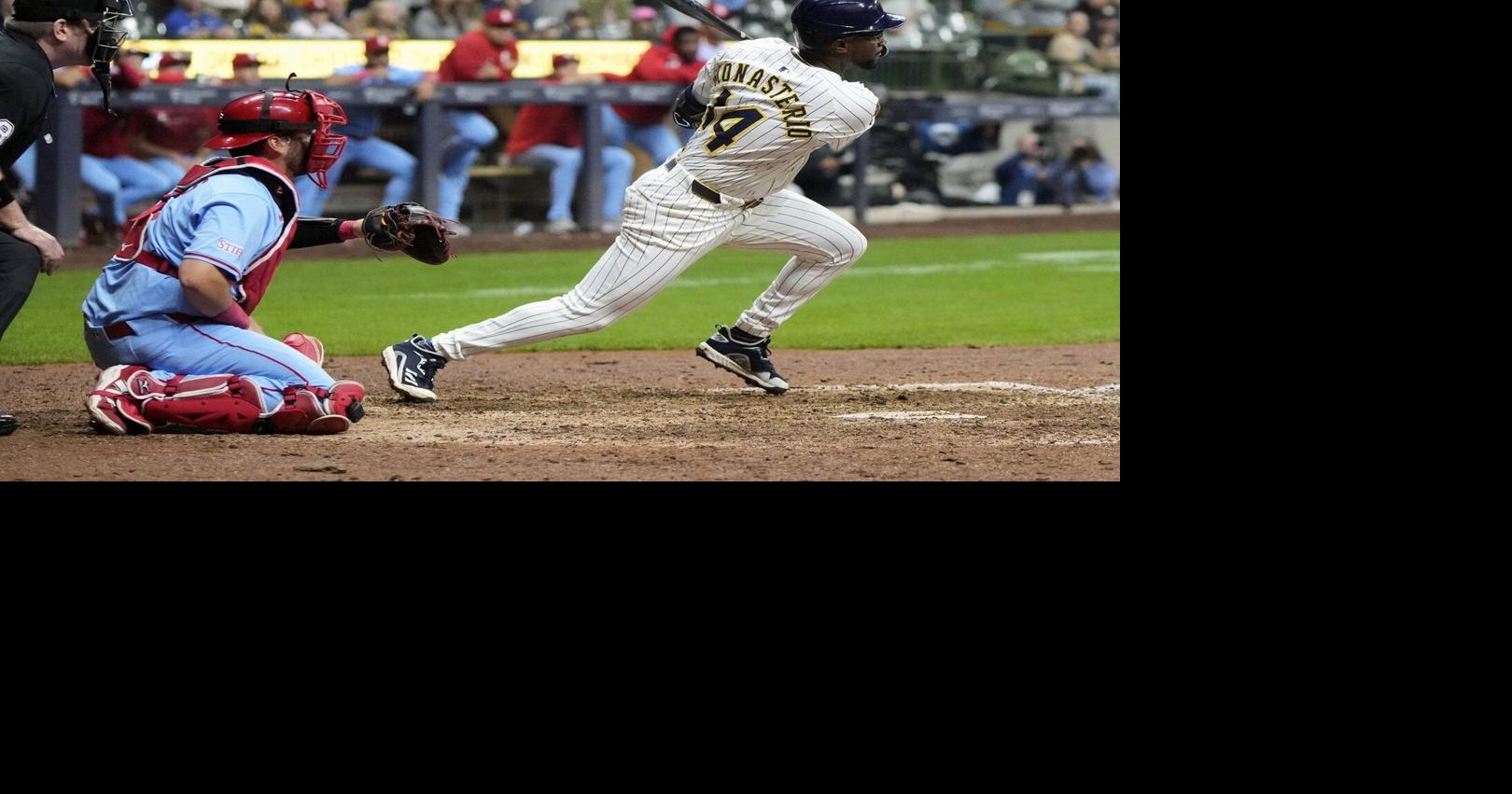 Playoff-bound Brewers rally from 5 runs down to beat skidding Cardinals ...