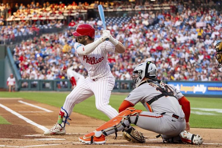 It's a boy! Phillies slugger Bryce Harper uses blue bat to signal ...