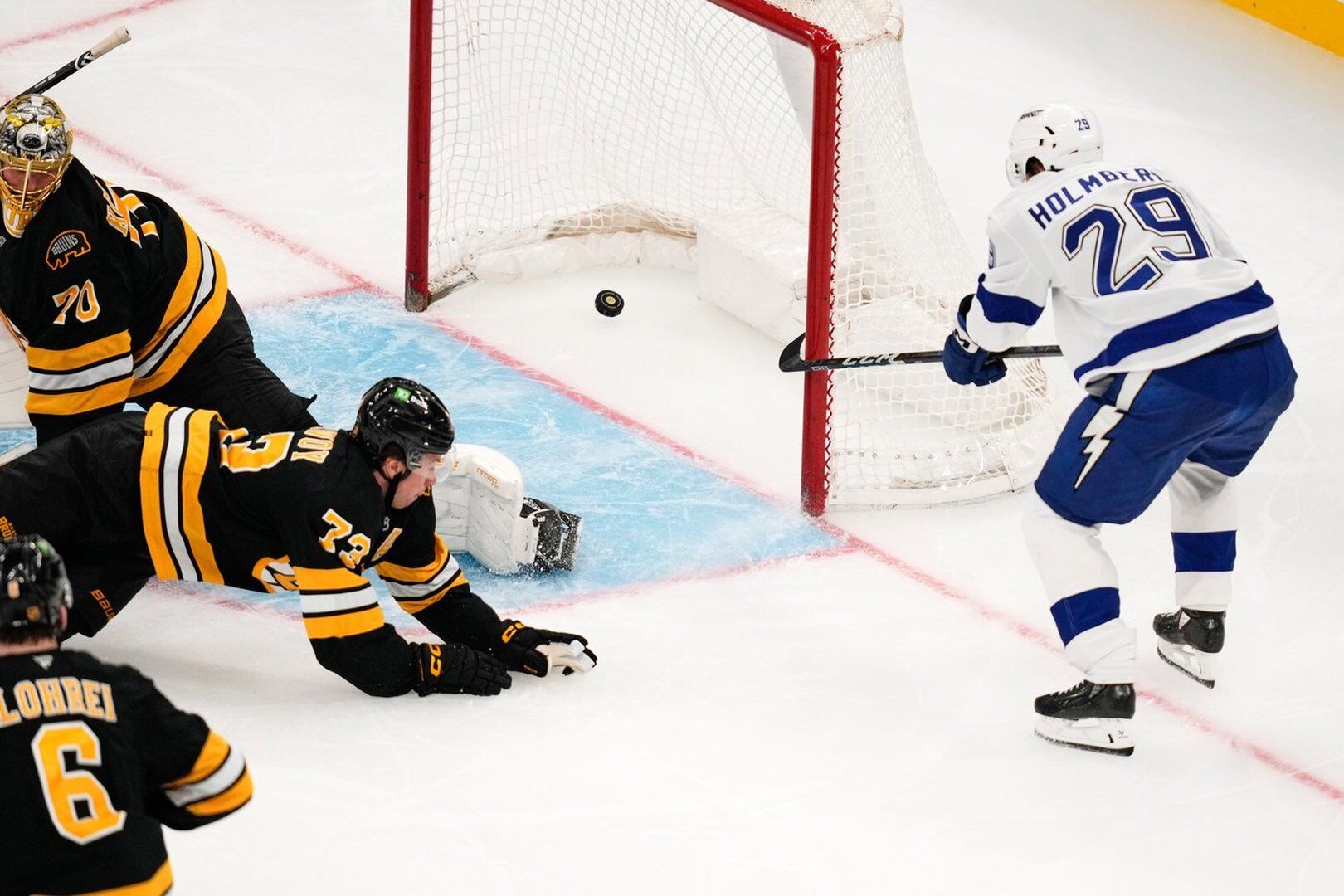 Pontus Holmberg scores one and Anthony Cirelli puts in two more as ...