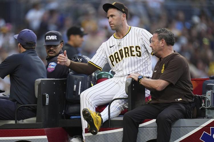 Padres reliever Jason Adam carted off field with ruptured quadriceps tendon