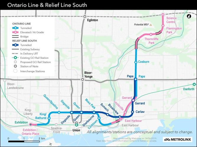 Ontario Line would run on just 3 kilometres of city’s relief line route ...