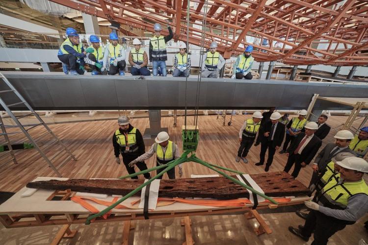 Ancient Egyptian pharaoh's boat reassembled in real time at Grand ...