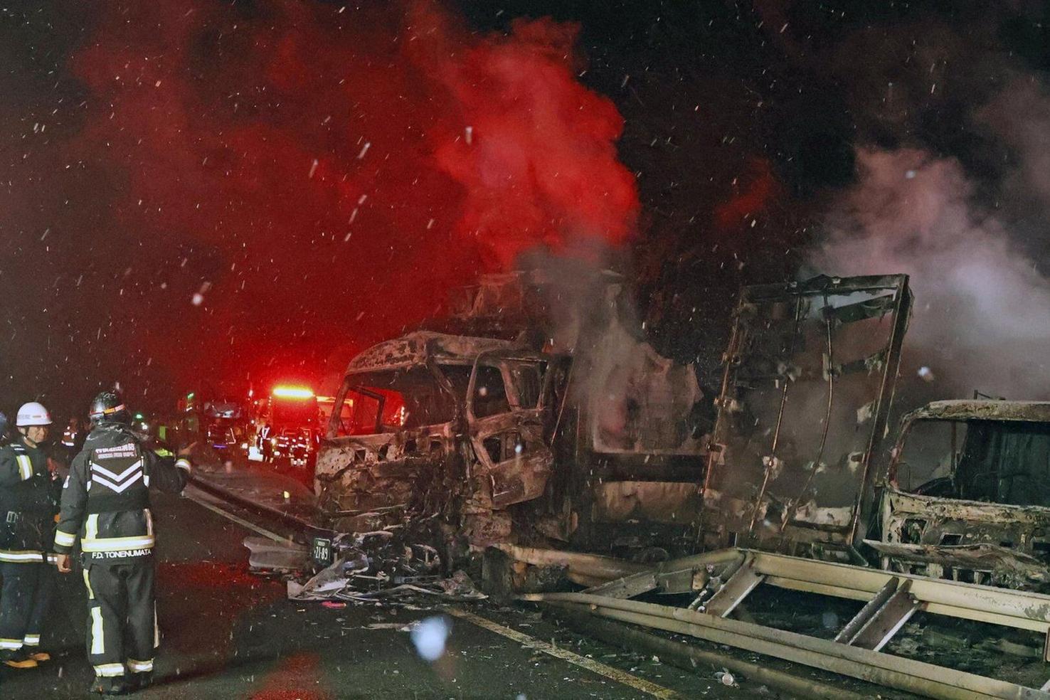 A massive crash on a highway in Japan kills 2 people and injures 26 as ...
