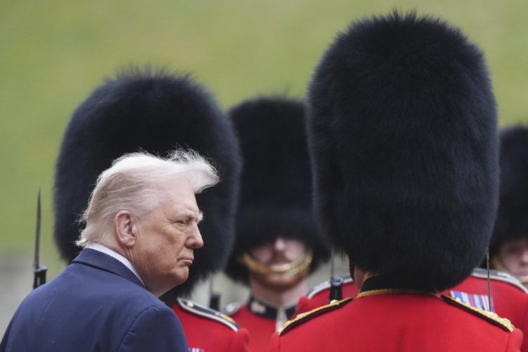 Photos show President Donald Trump during his second state visit to Britain