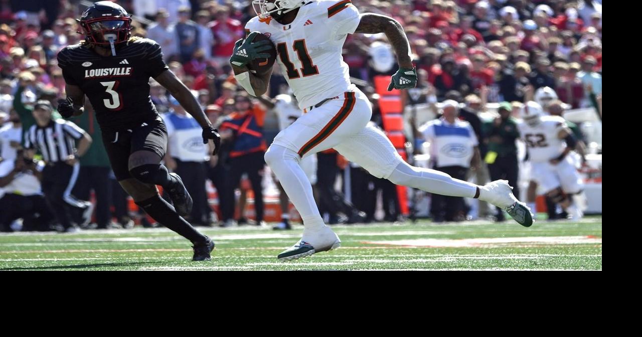 Cam Ward throws for 4 touchdowns, No. 6 Miami survives Louisville ...