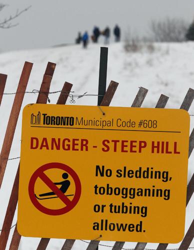 Snow way! Toboggans barred from popular hill