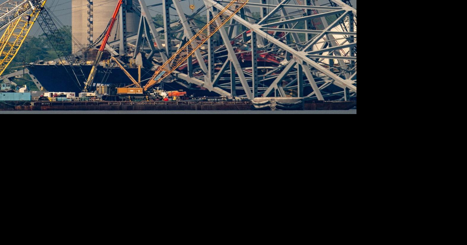 Collapsed Baltimore bridge span comes down with a boom after crews set ...