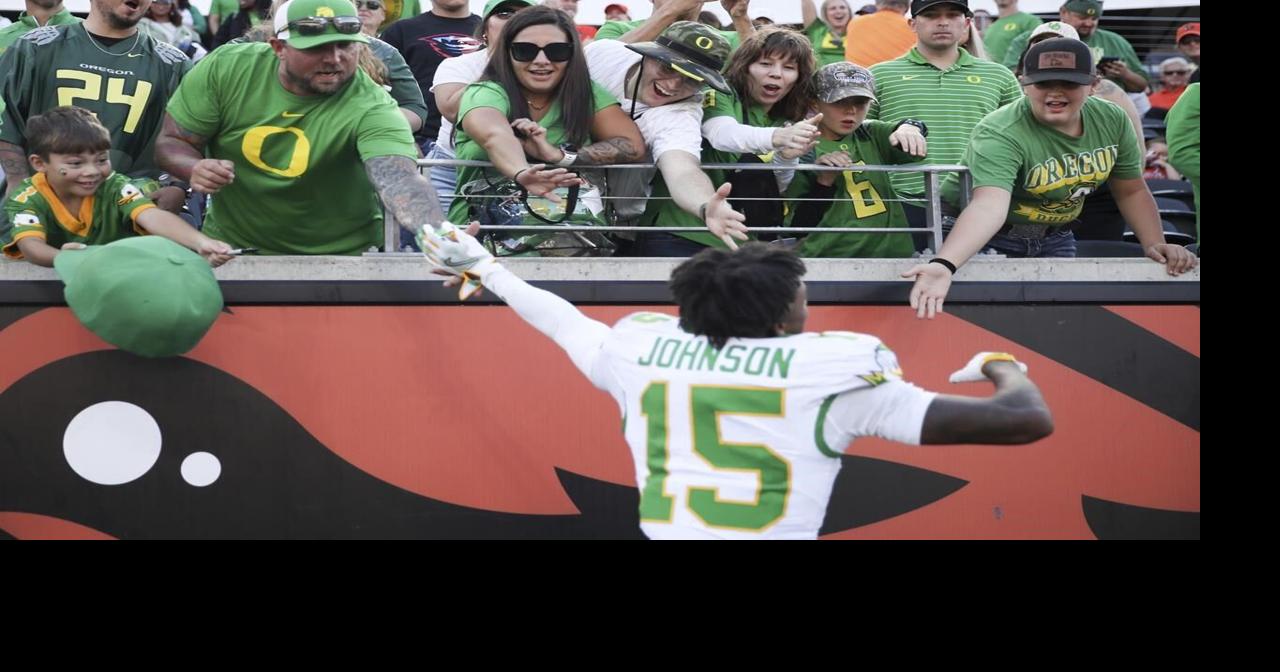 Oregon receiver Tez Johnson looks forward to third-ranked Ducks' duel ...
