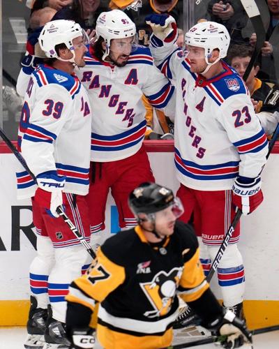 Adam Fox leads Rangers past Penguins 6-1 in coach Mike Sullivan's ...