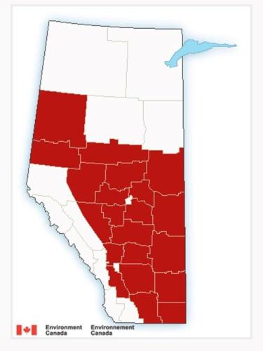 Arctic chill returns with extreme cold warnings issued across Alberta