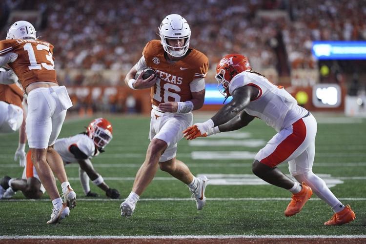 Arch Manning looks sharp with 3 TD passes and No. 8 Texas routs Sam Houston before start of SEC play