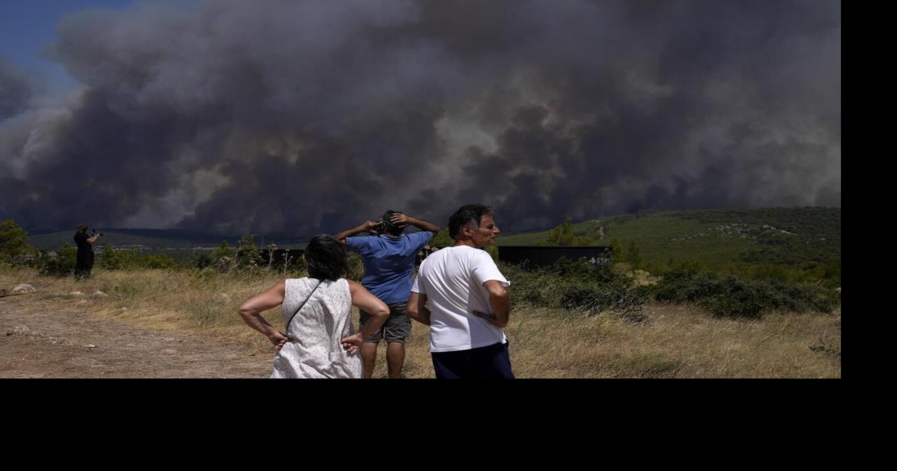 Wildfires in Greece close highways and threaten an oil refinery, as the ...